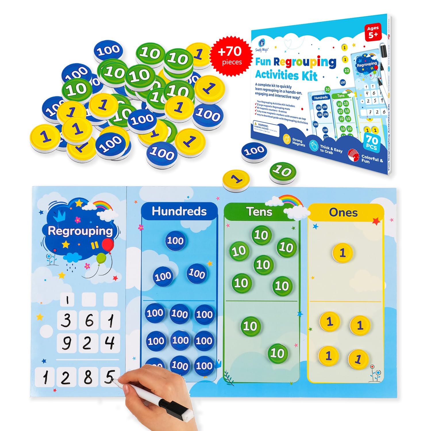 Mua 70 PCS Magnetic Regrouping Activities Kit, Place Value ...
