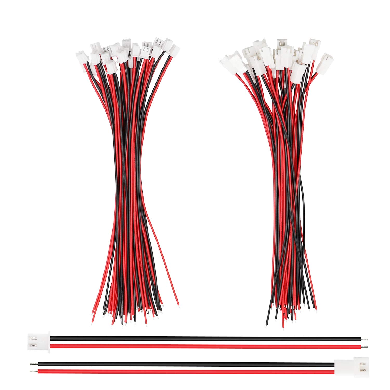 Mua mxuteuk 20 Pairs 22 AWG 2 Pin JST XH2.54 Connector Plug with Red Black Cable Wire Male ...