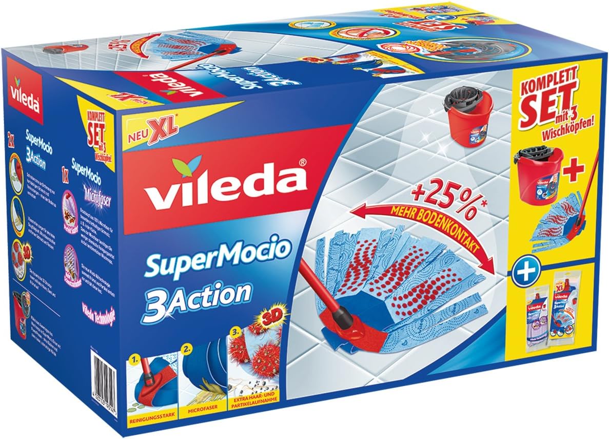Vileda Super Mocio 3x Action Cleaning Mop Box: Amazon.co.uk: Kitchen & Home