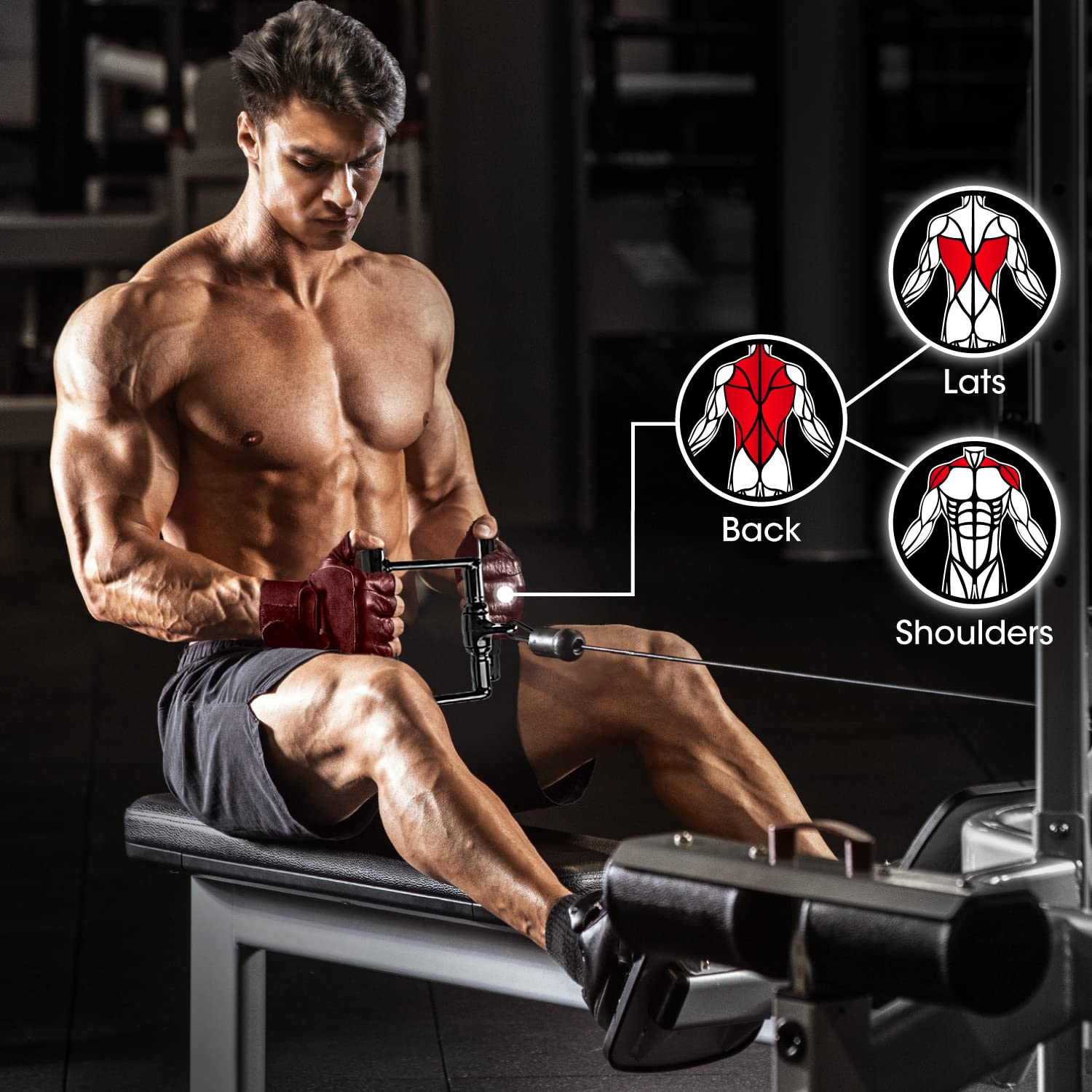 Mua Yes4All Black Combo Tricep Press Down Cable Machine Attachment, LAT ...