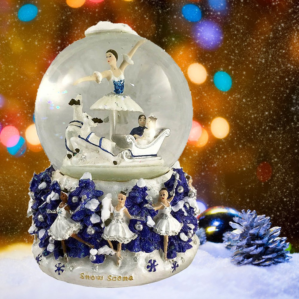 Home Nutcracker Ballet Gifts Snow Scene Musical Snowglobe Plays Dance ...