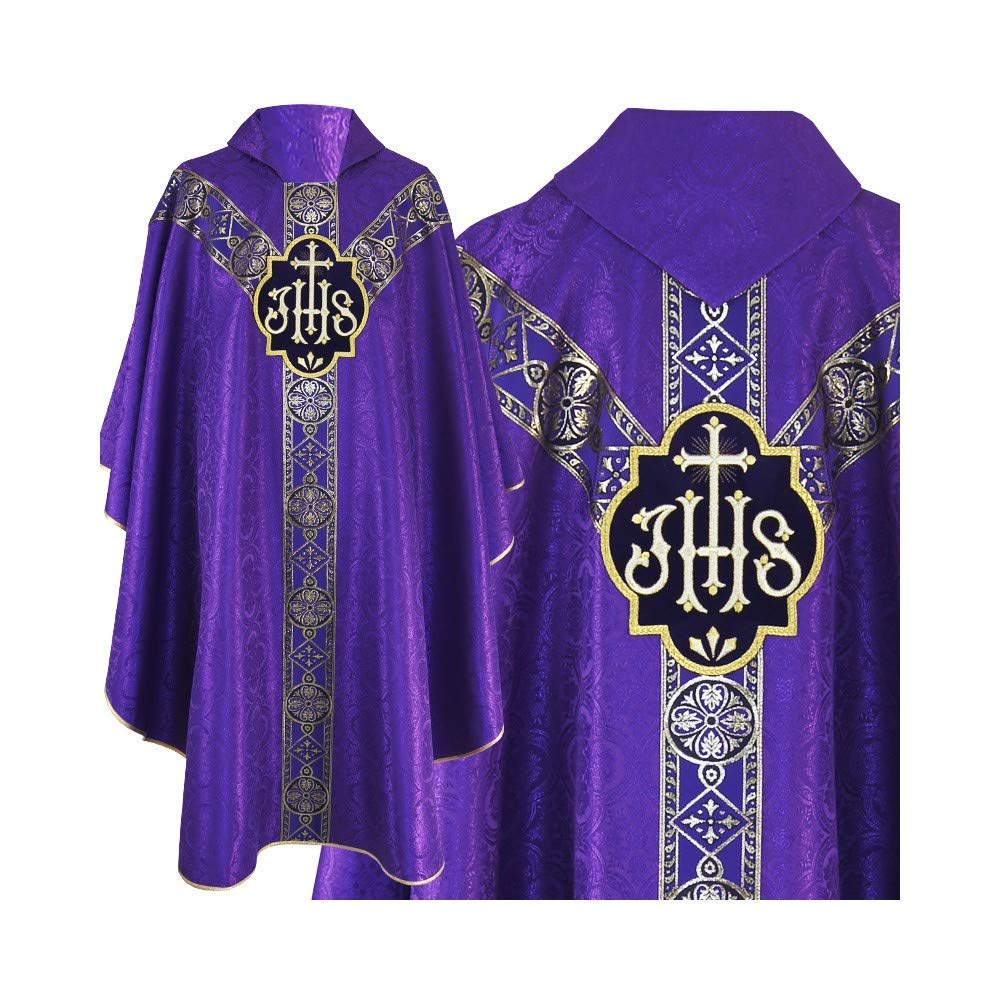 Amazon.com: Vestment Purple - Semi Gothic style Chasuble with a ...