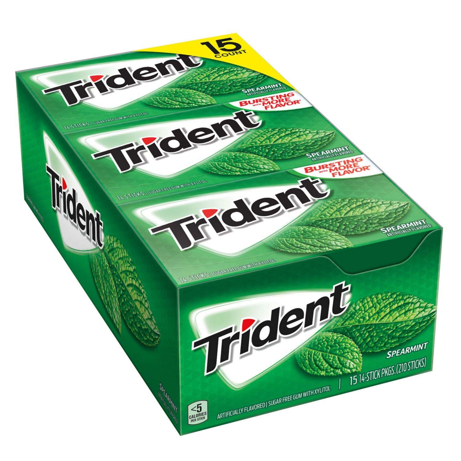 Amazon.com : Trident Sugar-Free Gum, Cinnamon, 15 Count (Pack of 14 ...