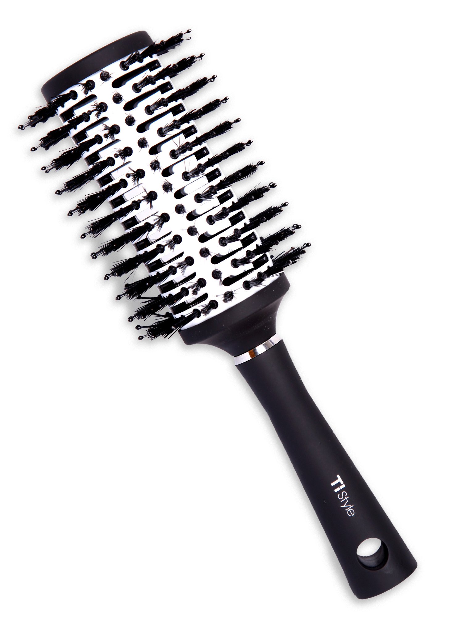 Amazon.com : Round Barrel Ceramic Hair Brush - Natural Boar Bristles ...