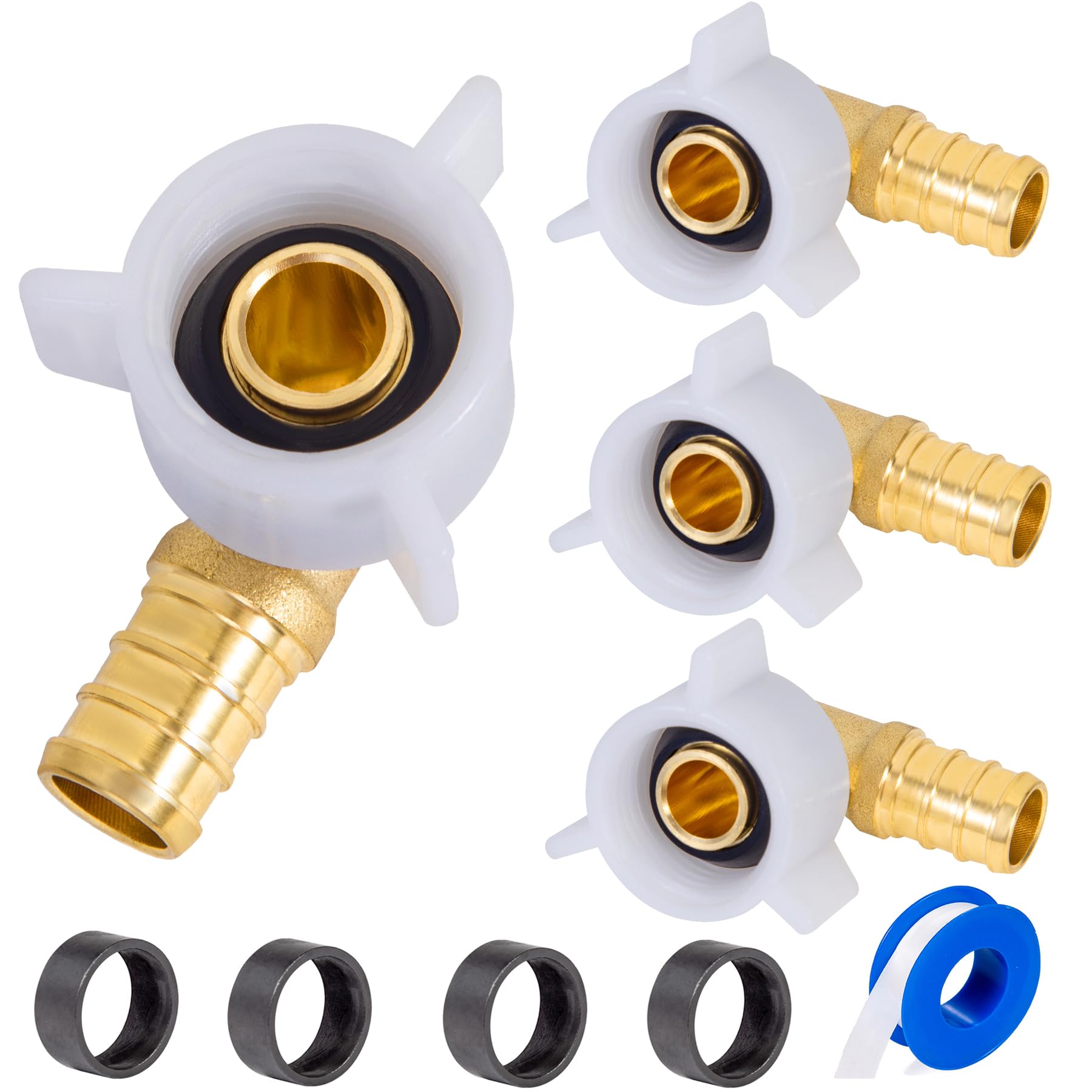 Breezliy PEX 1/2" x 1/2" NPT Female Threaded Swivel Elbow NPSM Brass ...