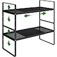 Amazon.com: Expandable Kitchen Cabinet Shelf Organizer Rack Heavy Duty ...