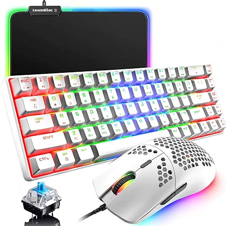 60% Mechanical Gaming Keyboard Blue Switch Mini 68 Keys: Amazon.co.uk ...