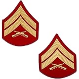 Amazon.com: Marine Corps USMC chevron gold embroidered on red CPL E4 ...