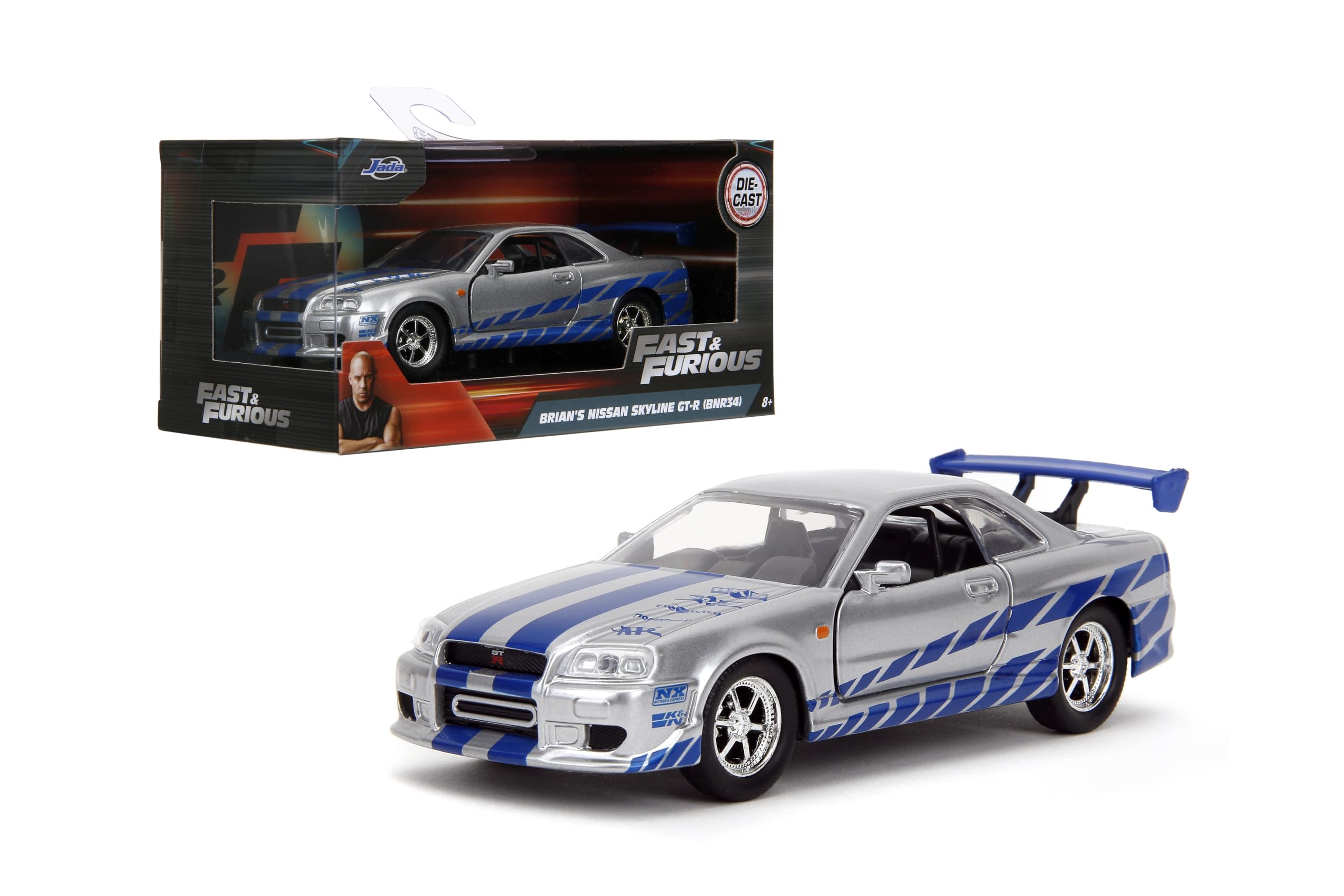 Jada Toys Fast & Furious 1:32 Brian's Nissan Skyline GT-R R34 Die-cast ...