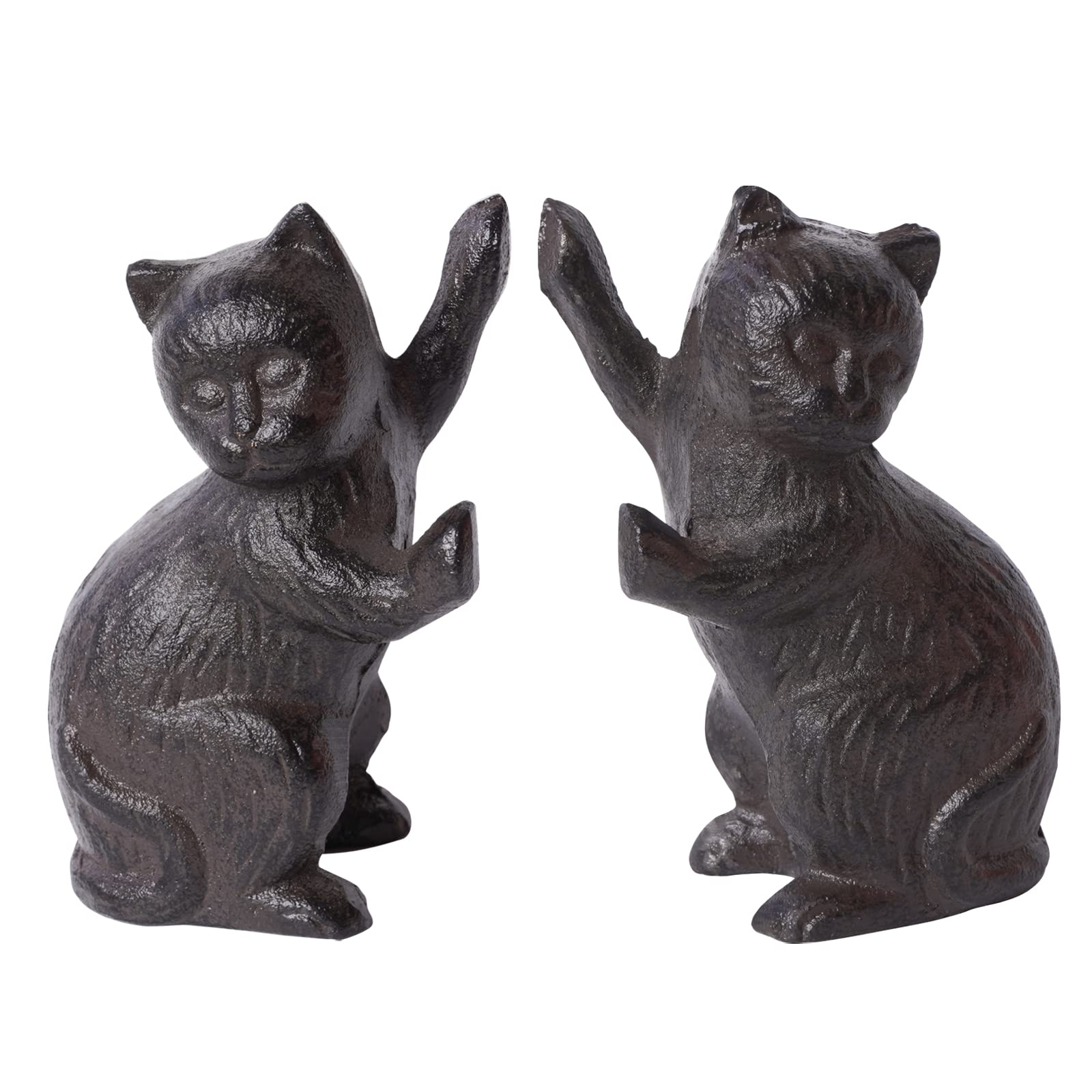 GDYOOSHOW Cast Iron Door Stop Cat Heavy Duty Door Stopper 2Pcs Black ...