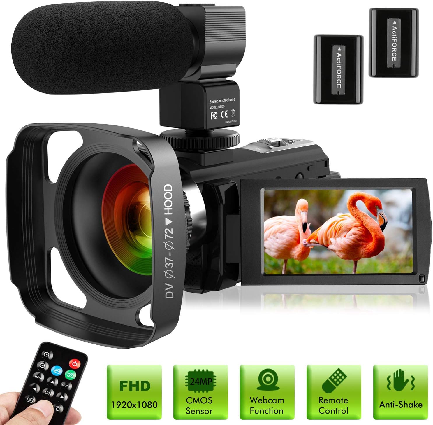 Amazon.com : Ultra HD Video Camera Camcorder with Microphone 1080P ...