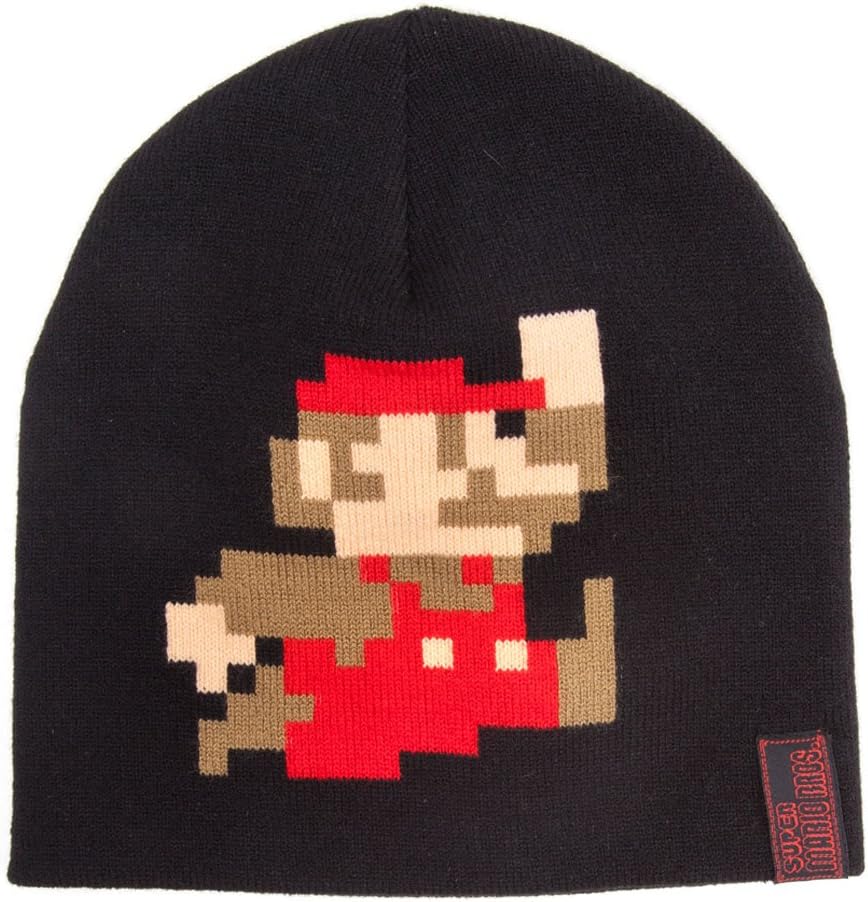 Nintendo Super Mario Beanie with Retro Mario Game Sprite Character (Black) – BigaMart