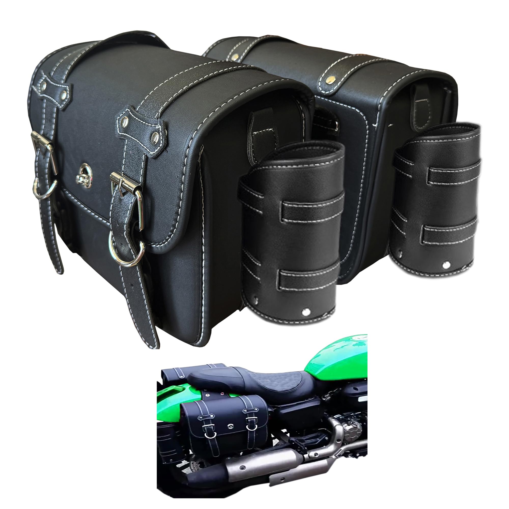 Xinpinzhou Motorcycle Saddlebags, Scooter Powersports Leather Saddle ...
