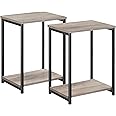 Amazon.com: VASAGLE End Tables Set of 2, Side Tables with Storage Shelf ...