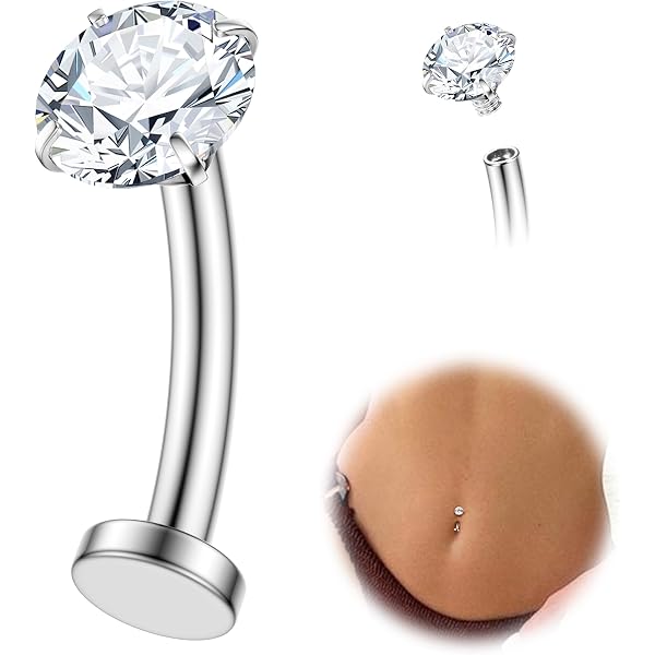 14G Navel Jewelry MILACOLATO 14G Sterling Silver Belly Button Rings ...