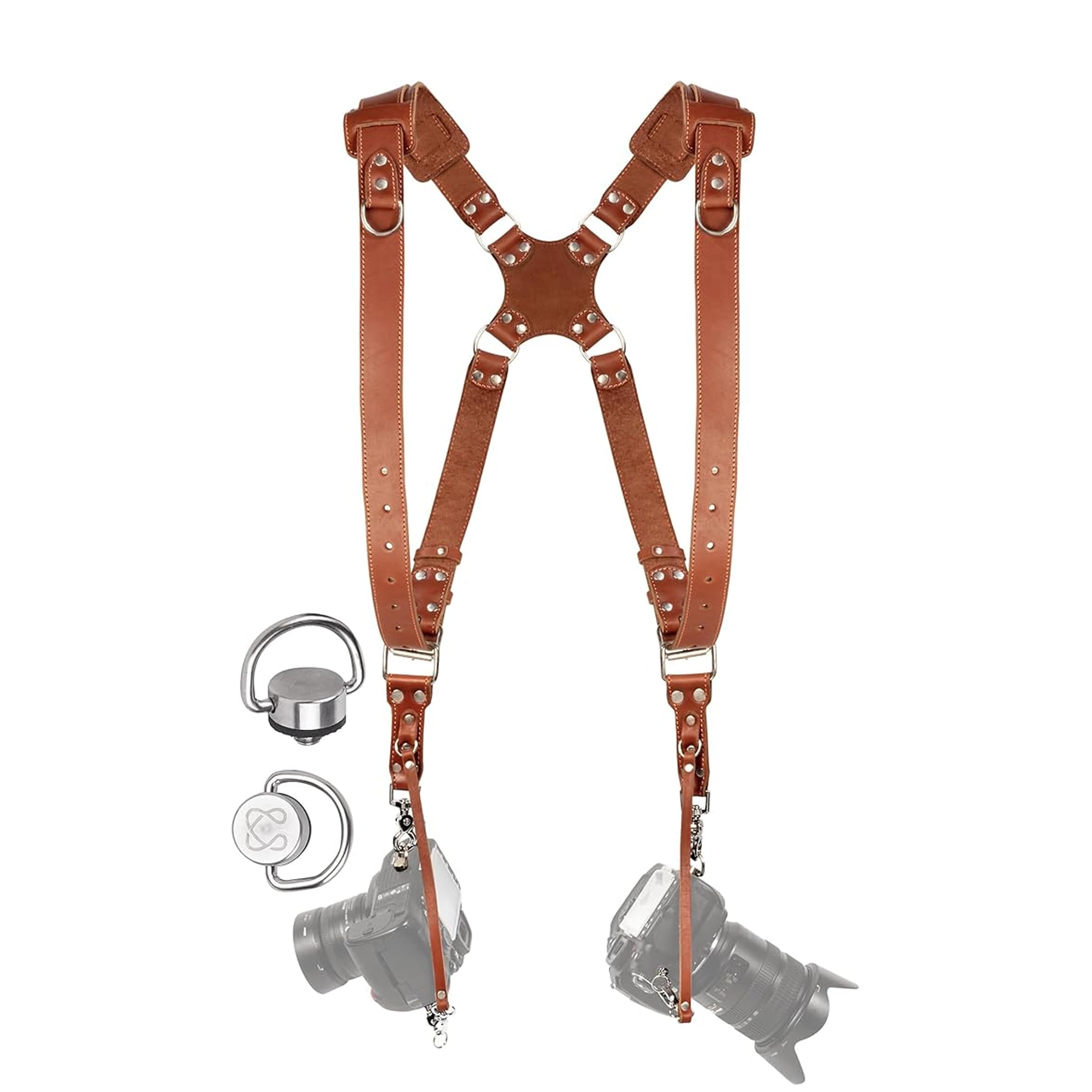 C Coiro Camera Harness for 2 Cameras – Dual Shoulder Leather Camera ...
