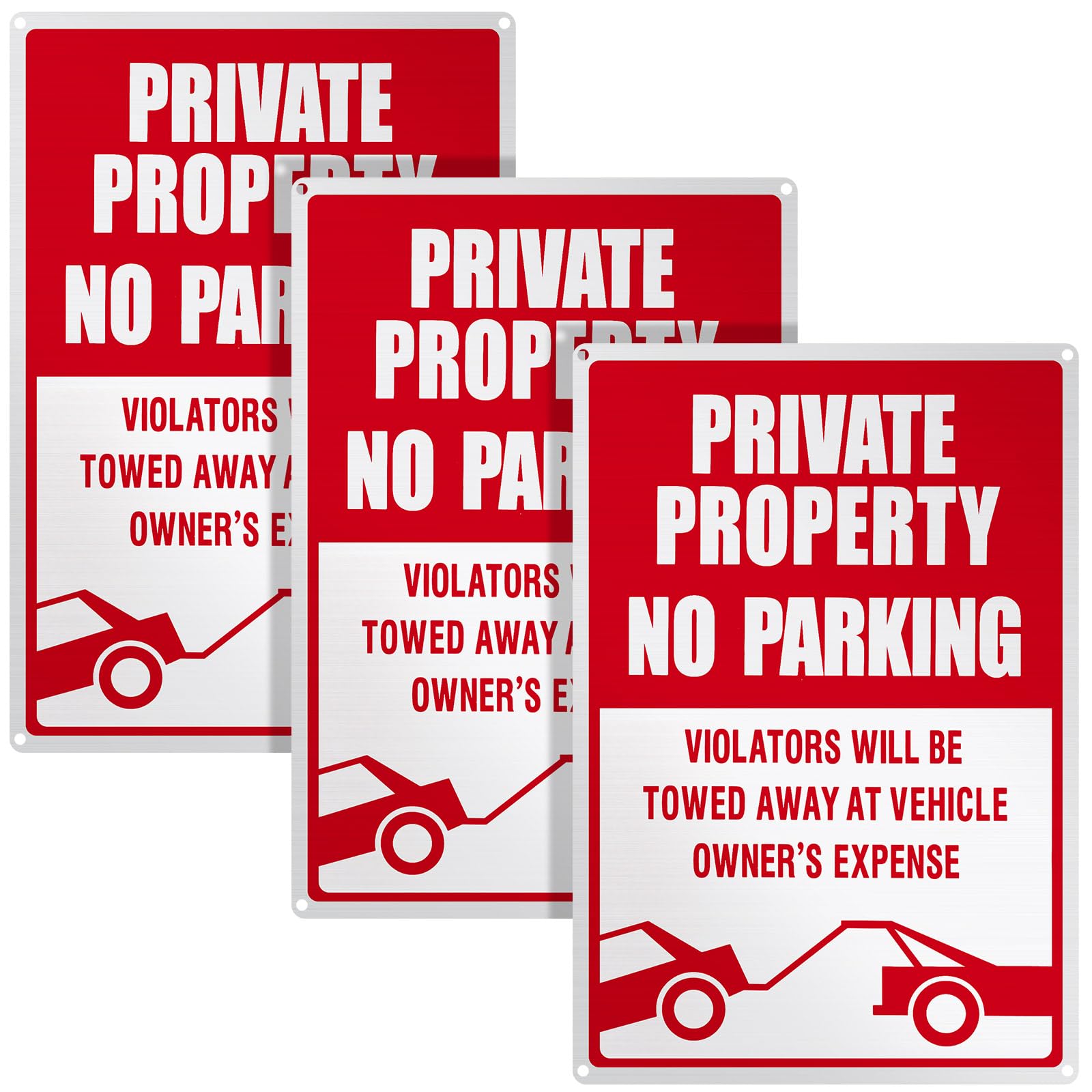 Outus 3 Pieces No Parking Sign, 18 x 12 Inches Reflective Private ...