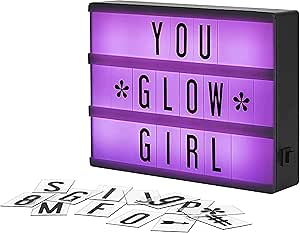 My Cinema Lightbox Mini Colour-Changing Marquee Light Box, with 100 ...