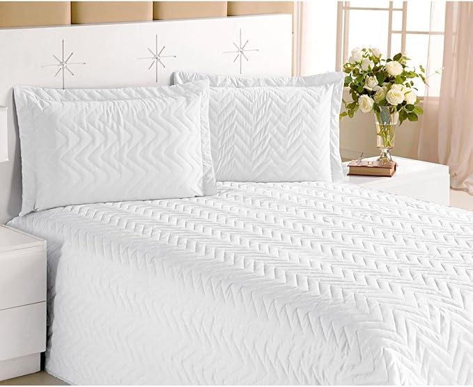 Colcha Clean Casal Branco com 4 peças Algodão e Poliester: Amazon.com ...