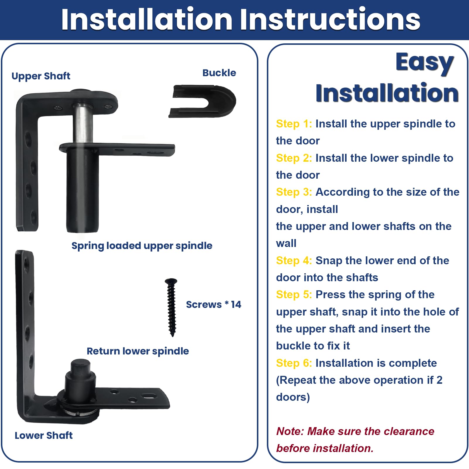 Upgraded Saloon Door Hinge - Self Return Double Swinging Door Hardware ...