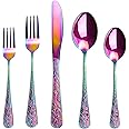 Amazon.com | Runfly Vintage Carved Rainbow Stainless Steel 20 Pieces ...