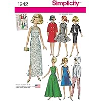 Amazon.com: Simplicity 1242 Vintage Fashion 11.5'' Doll Clothes Sewing ...