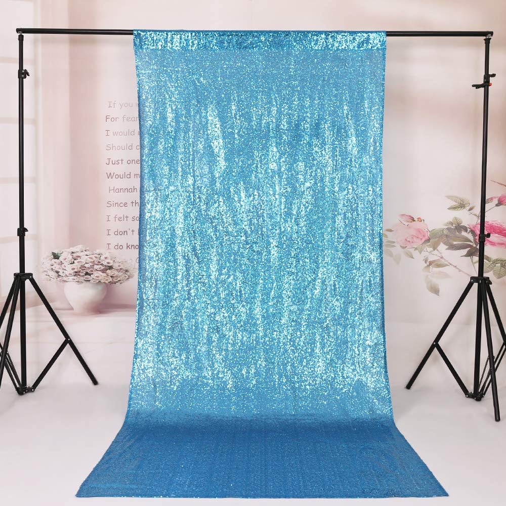 Amazon.com: TRLYC 20Ft10Ft Turquoise Sequin Photo Backdrop Glitter ...
