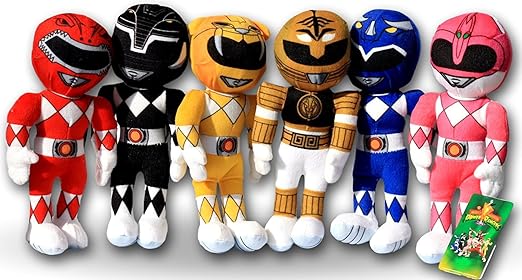 POWER RANGERS Complete SET 6 Diferentes PELUCHE Grande 30cm Personajes ...