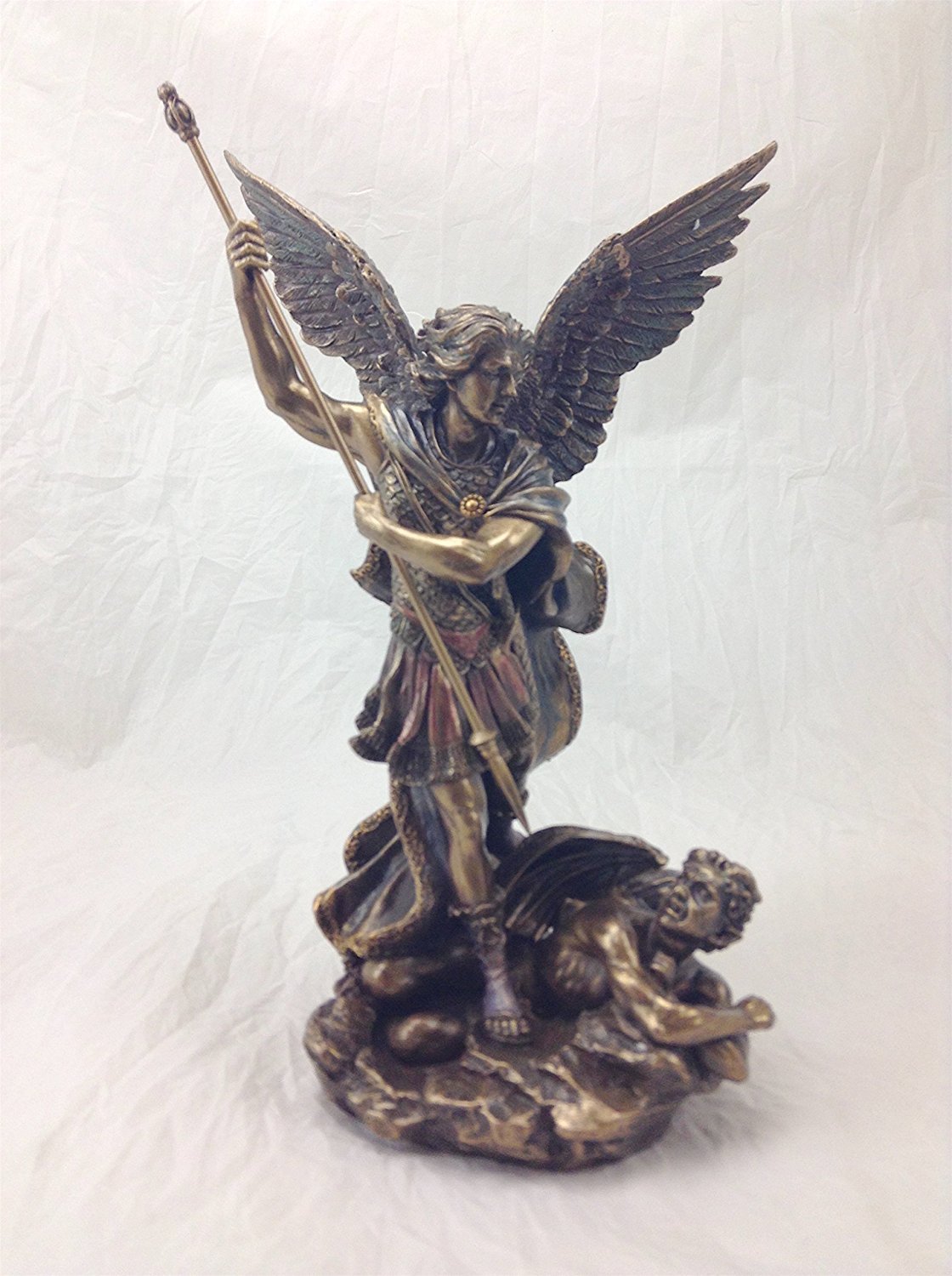 Archangel Saint St Michael Slaying Dragon With Spear Cold Cast ...