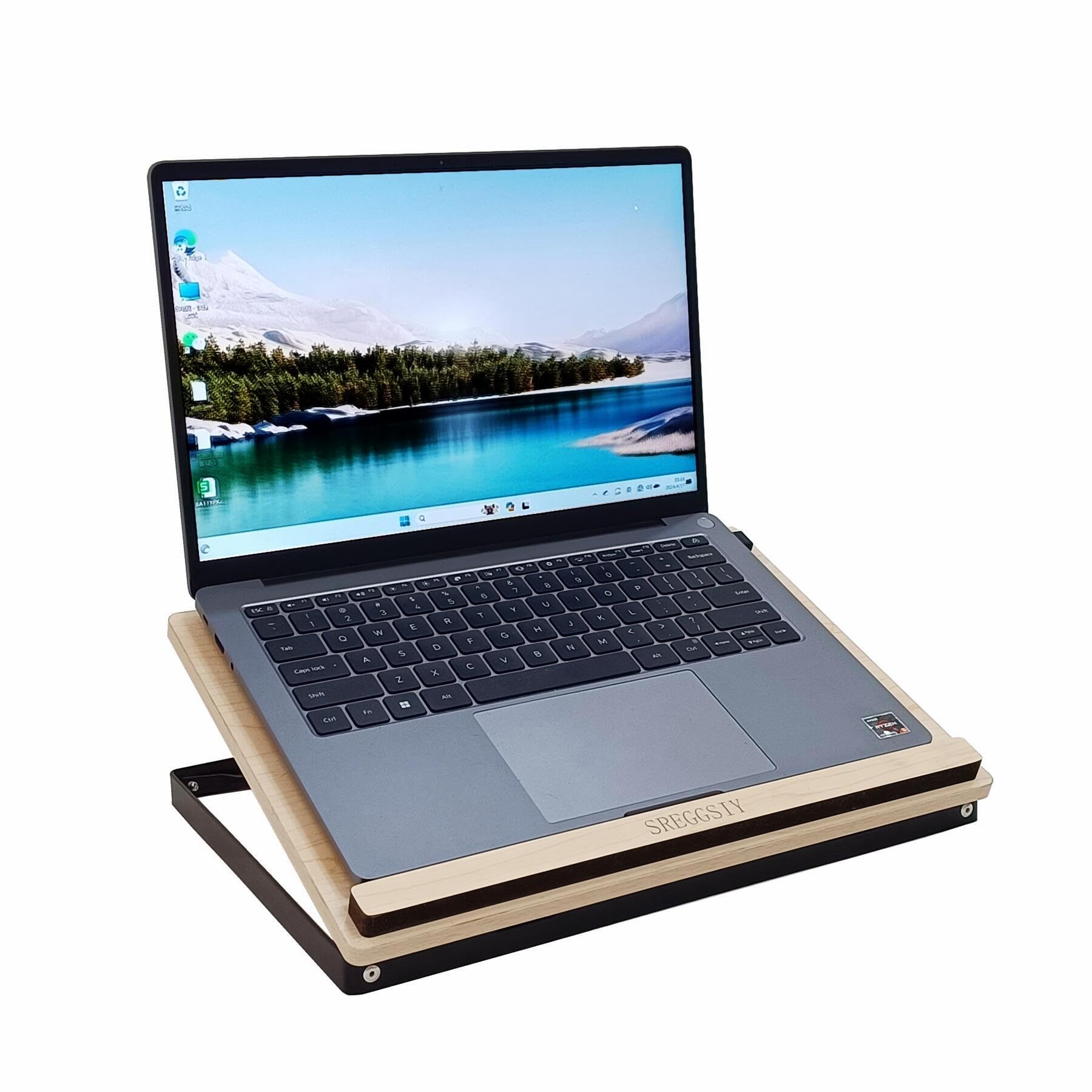 Mua SREGGSIY Foldable Wooden Laptop Stand for Desk,Compatible with 10 ...