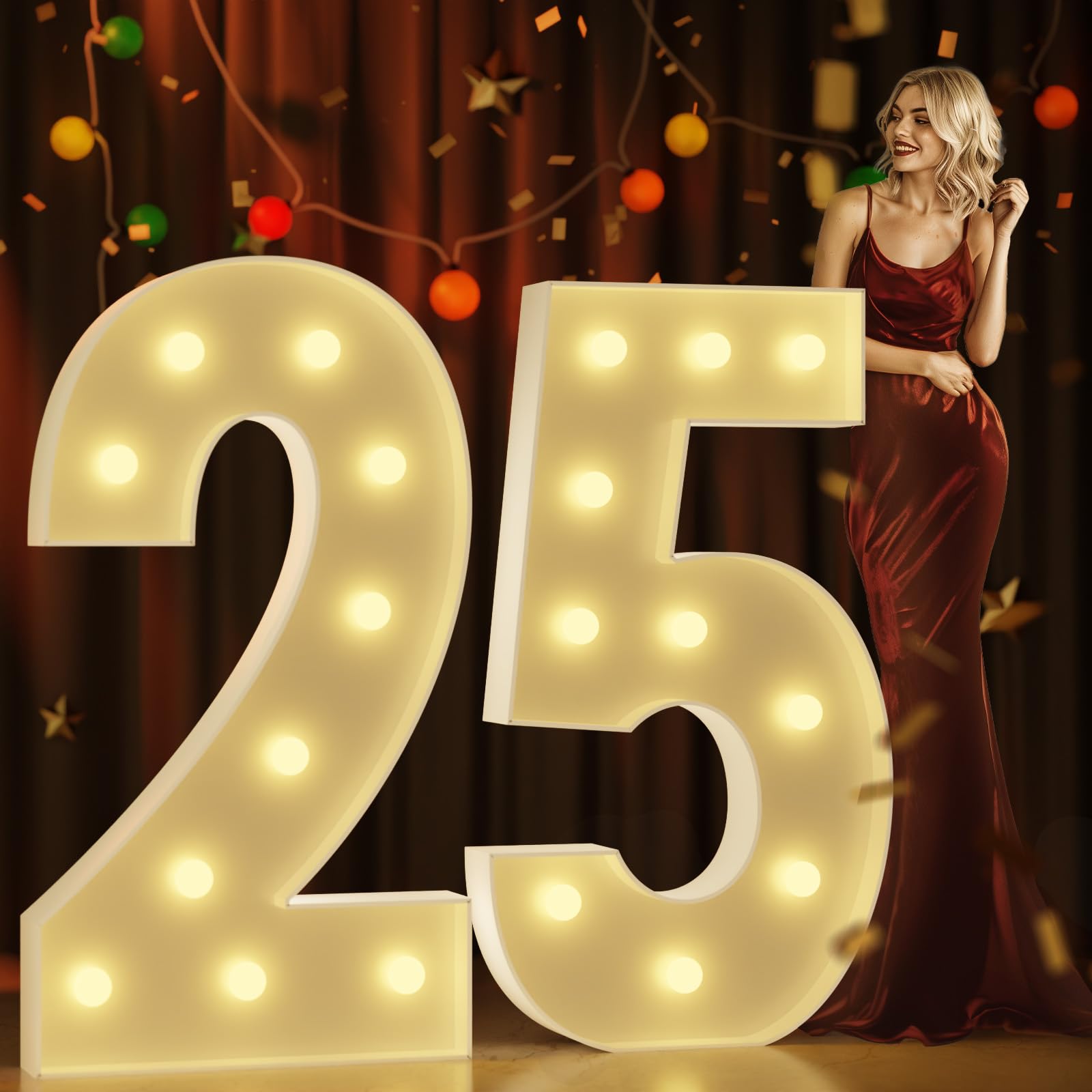 Imprsv Marquee Numbers 4 Feet Tall 25th Birthday Decorations Large Imprsv Marquee Numbers 4 Feet Tall 25th Birthday Decorations Large