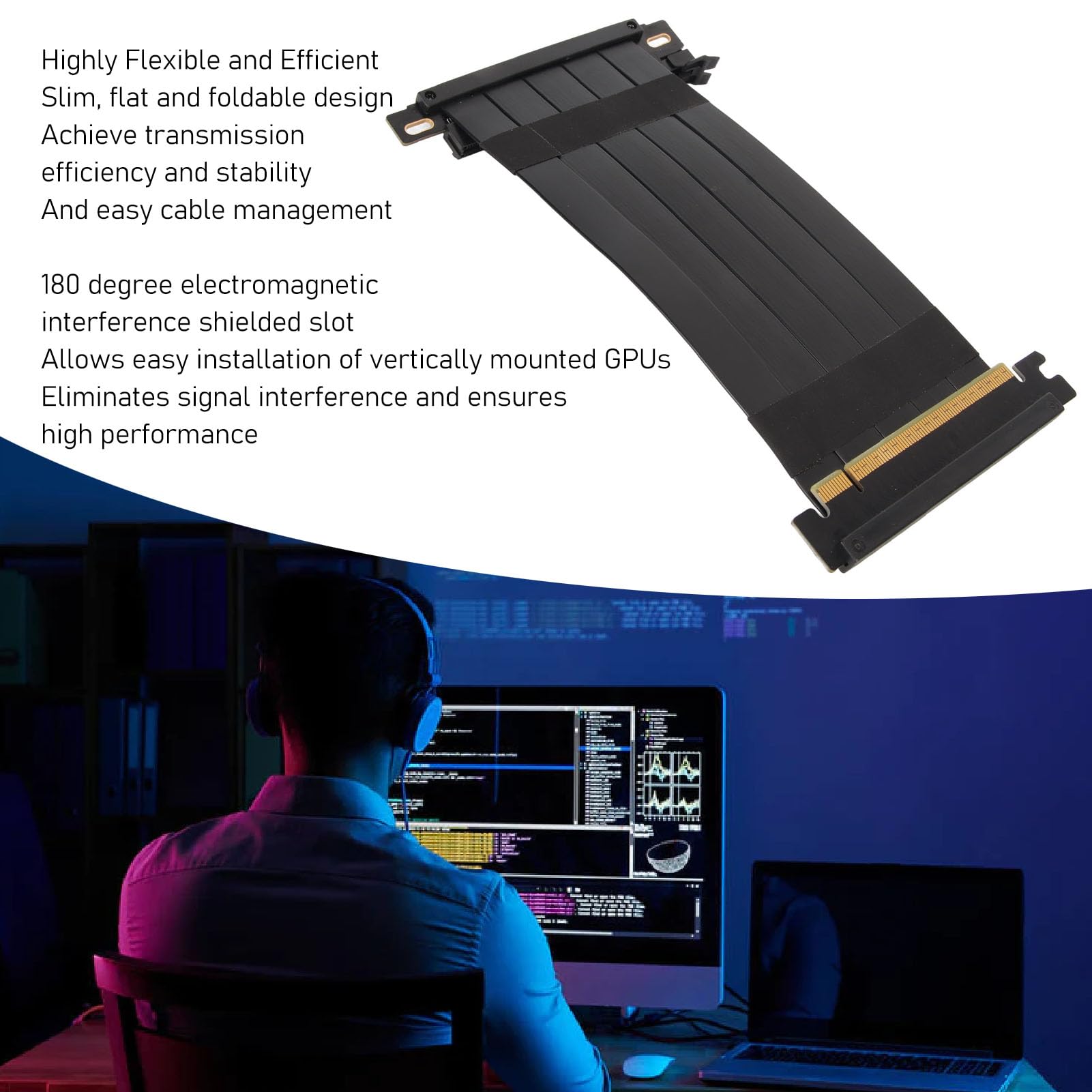 Mua Ultra PCIE 4.0 X16 Riser Cable, High Speed Flexible Extender Card ...