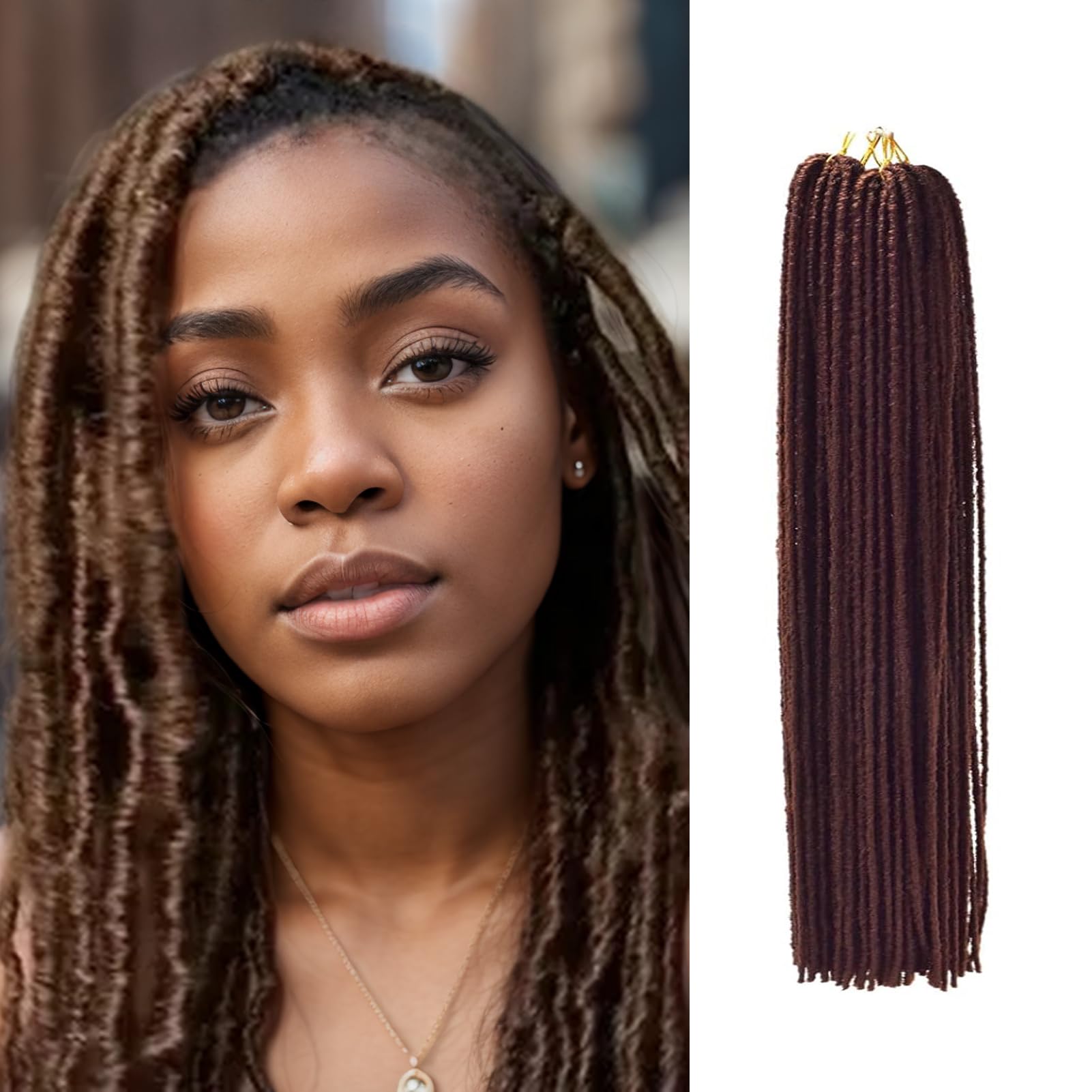 FREESHOW Micro Faux Locs Crochet Hair 26inch 4 Packs Sister Locs ...