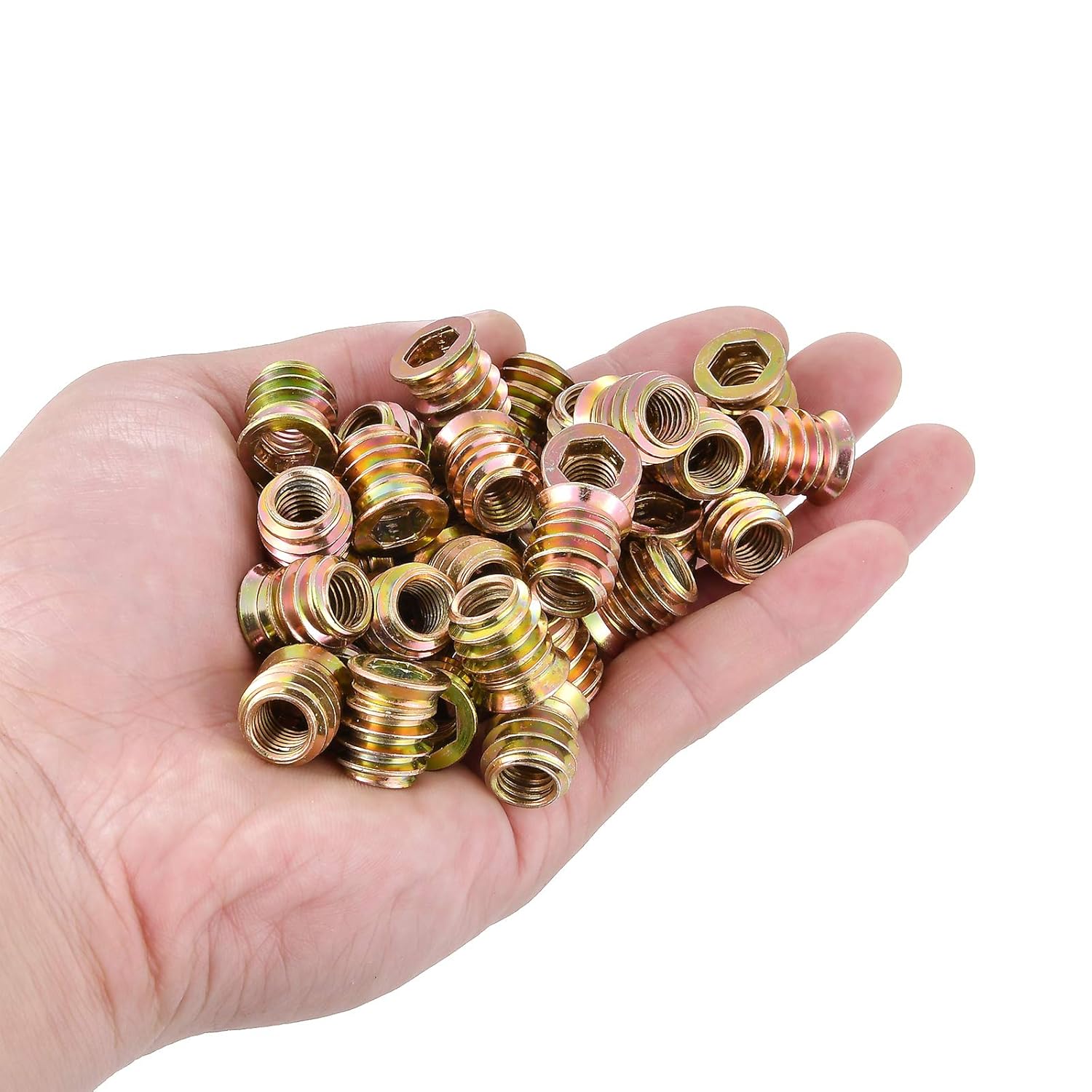 M8x25mm PGMJ 80 Pieces M8 Wood Inserts Bolt Furniture Screw in Nut ...
