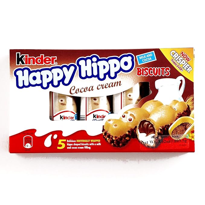 Kinder Happy Hippo Cocoa Biscuits 3.62 oz each (2 Items Per Order ...