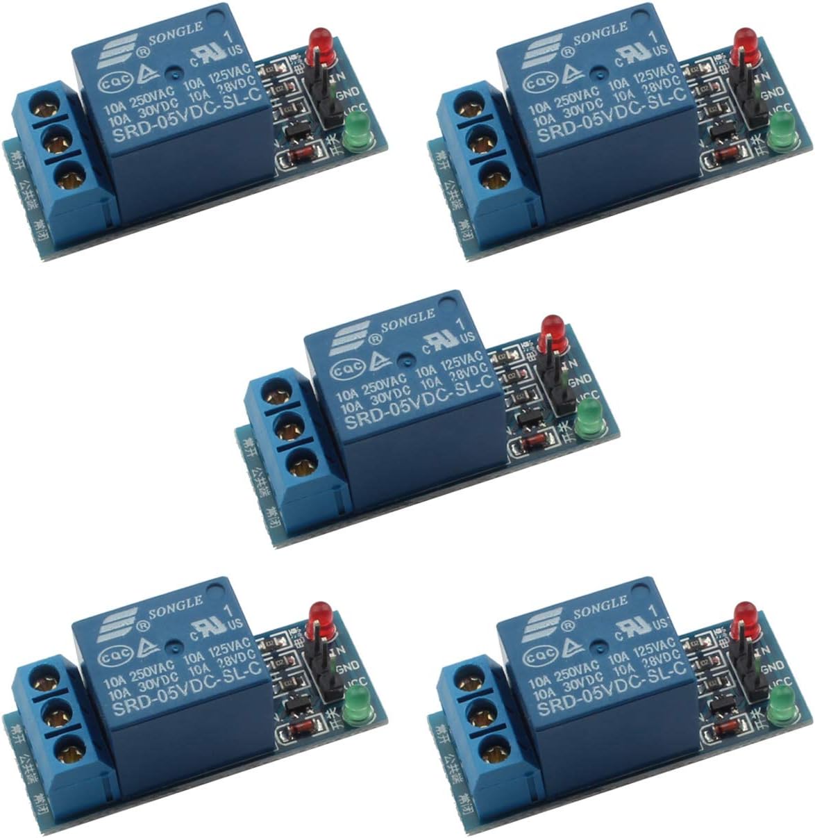 Youmile 5-Pack 5V One 1 Channel Relay Module Board Shield For PIC AVR ...