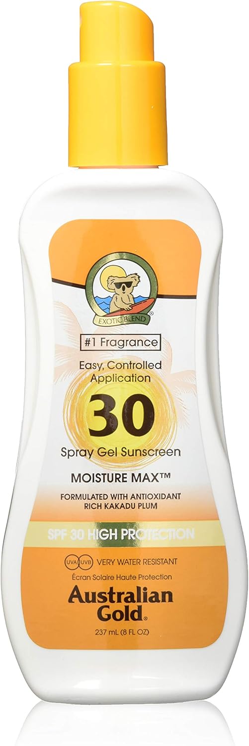 Australian Gold SPF 30 Plus Alta Protezione Water Resistant Spray Gel ...
