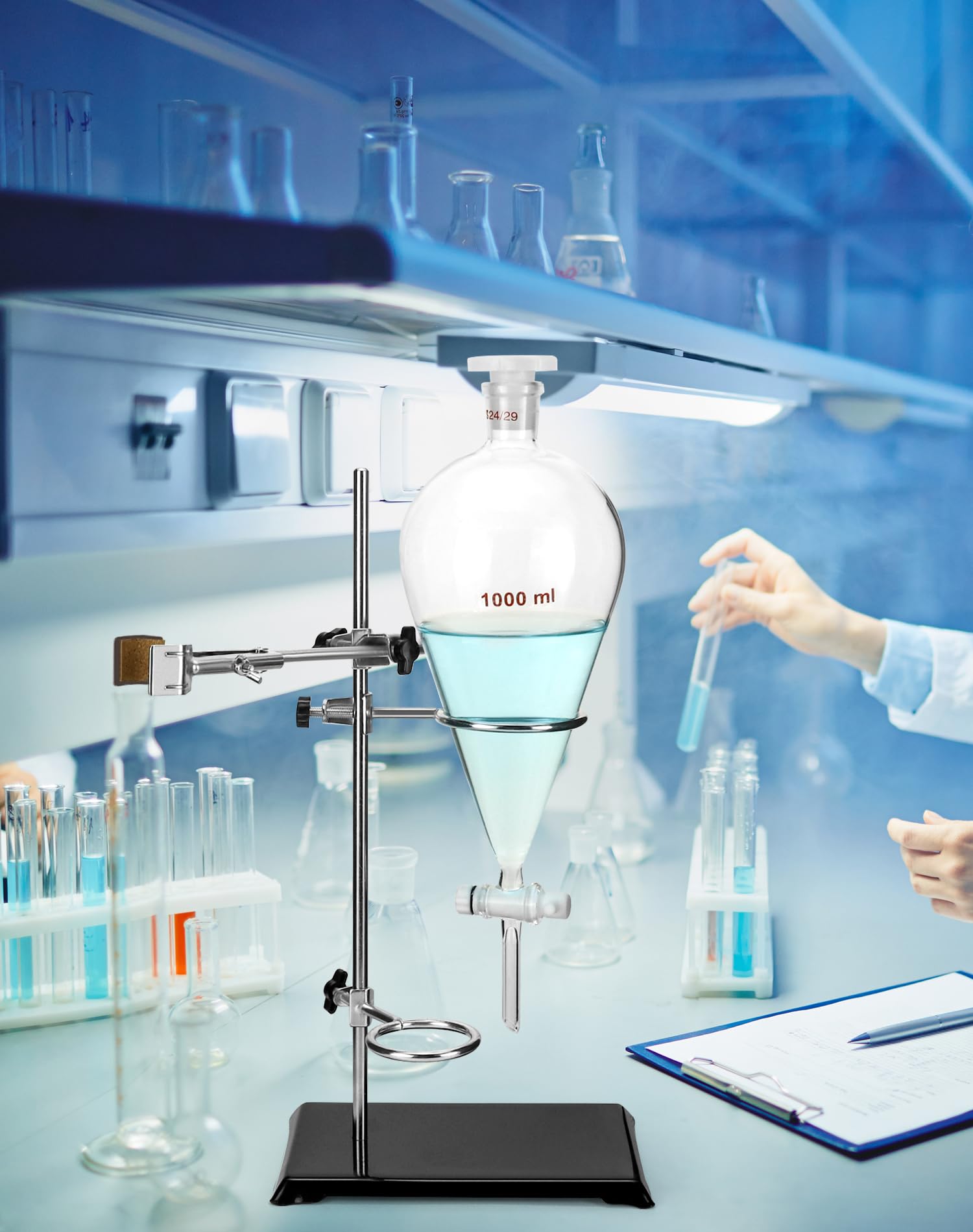 Mua QWORK 1000ml Heavy Wall Conical Separating Funnel with 24/29 ...