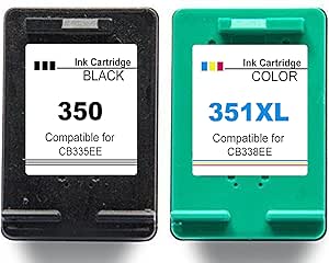 Ink_seller 350 351XL Tinta Compatible para HP 350 351 XL Photosmart ...