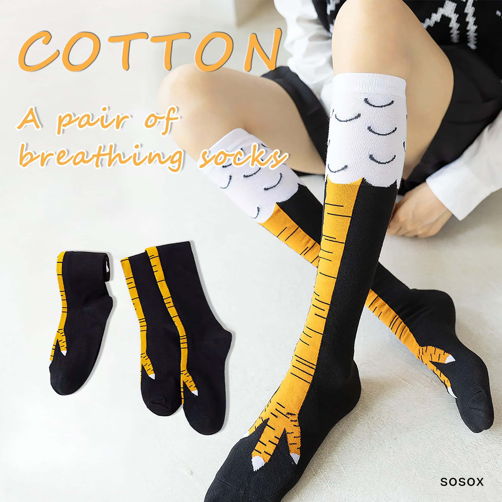 NANAGO Novelty Crazy Funny Chicken Legs Feet 17.7in Mid-Calf Turkey Socks, Fu... | eBay