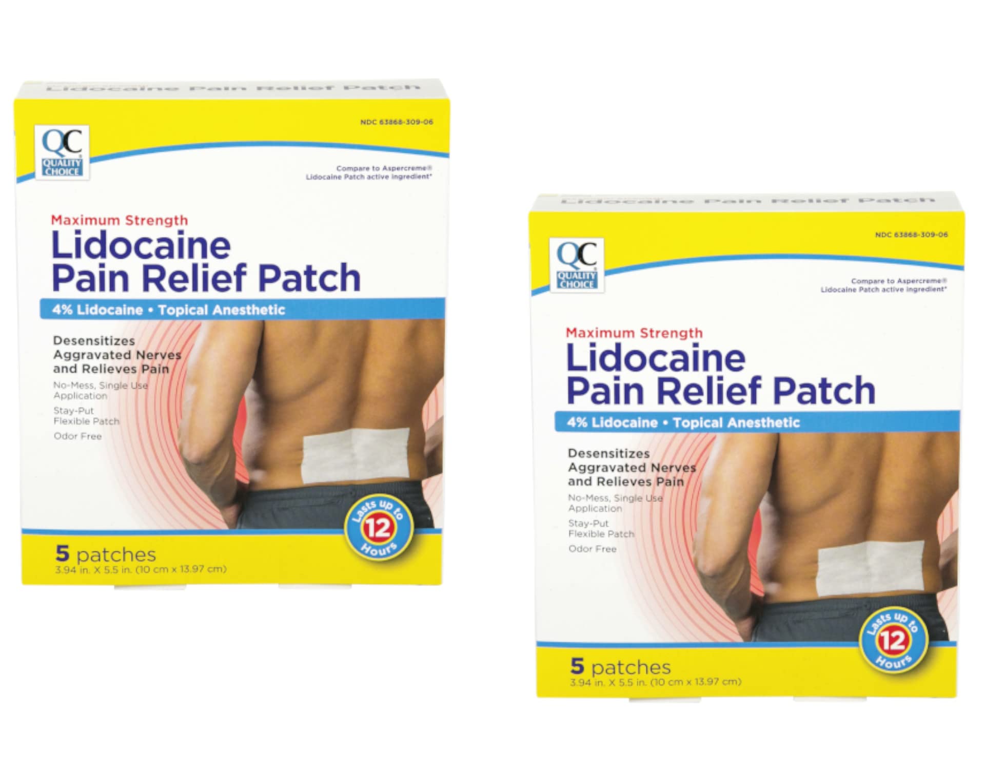 Mua Quality Choice Maximum Strength Lidocaine Pain Relief Patch, 5 Patches 3.94" x 5.5" (2 Pack ...