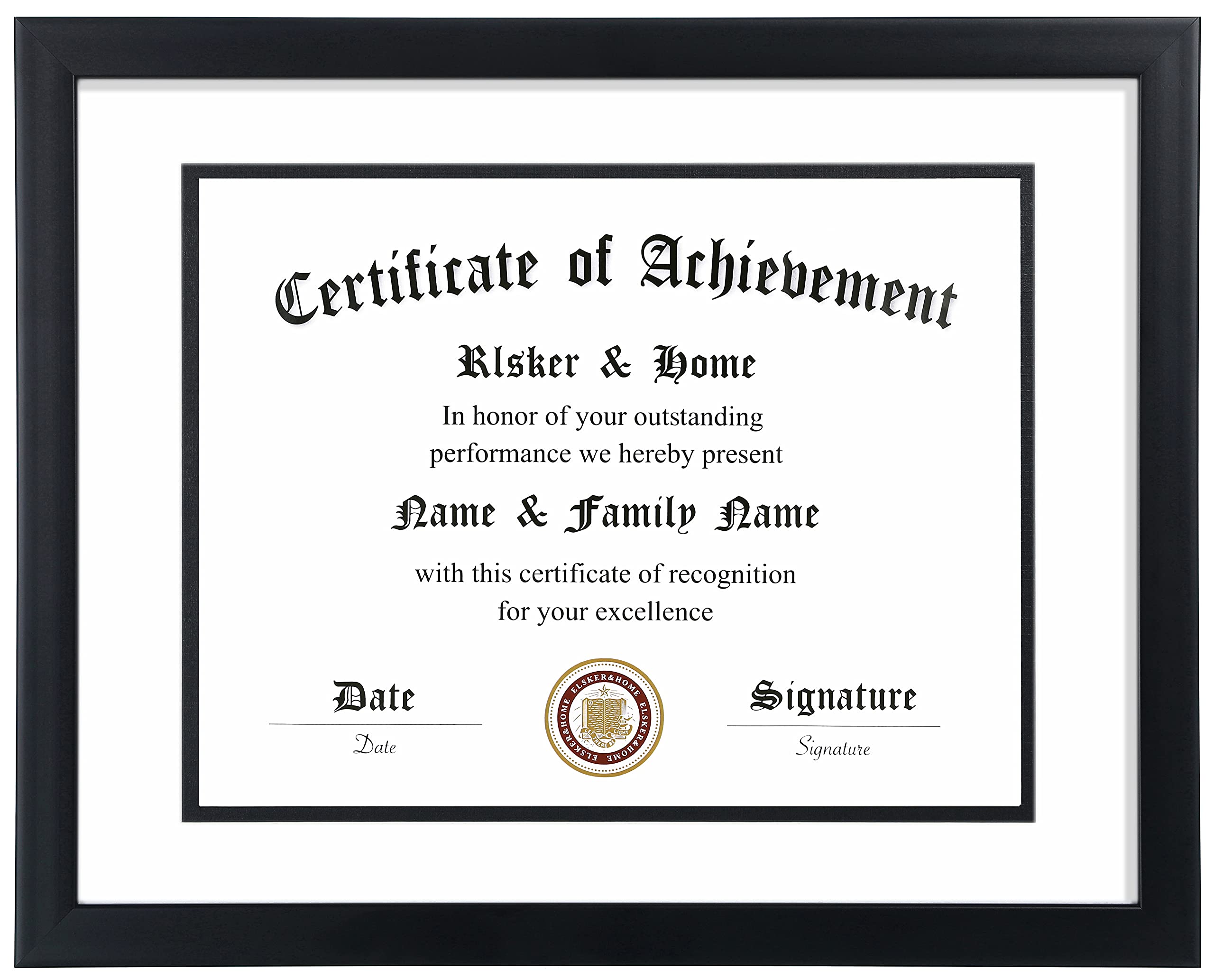 ELSKER&HOME 11x14 Diploma Frame, 8.5x11 Certificate&Document with Mat ...