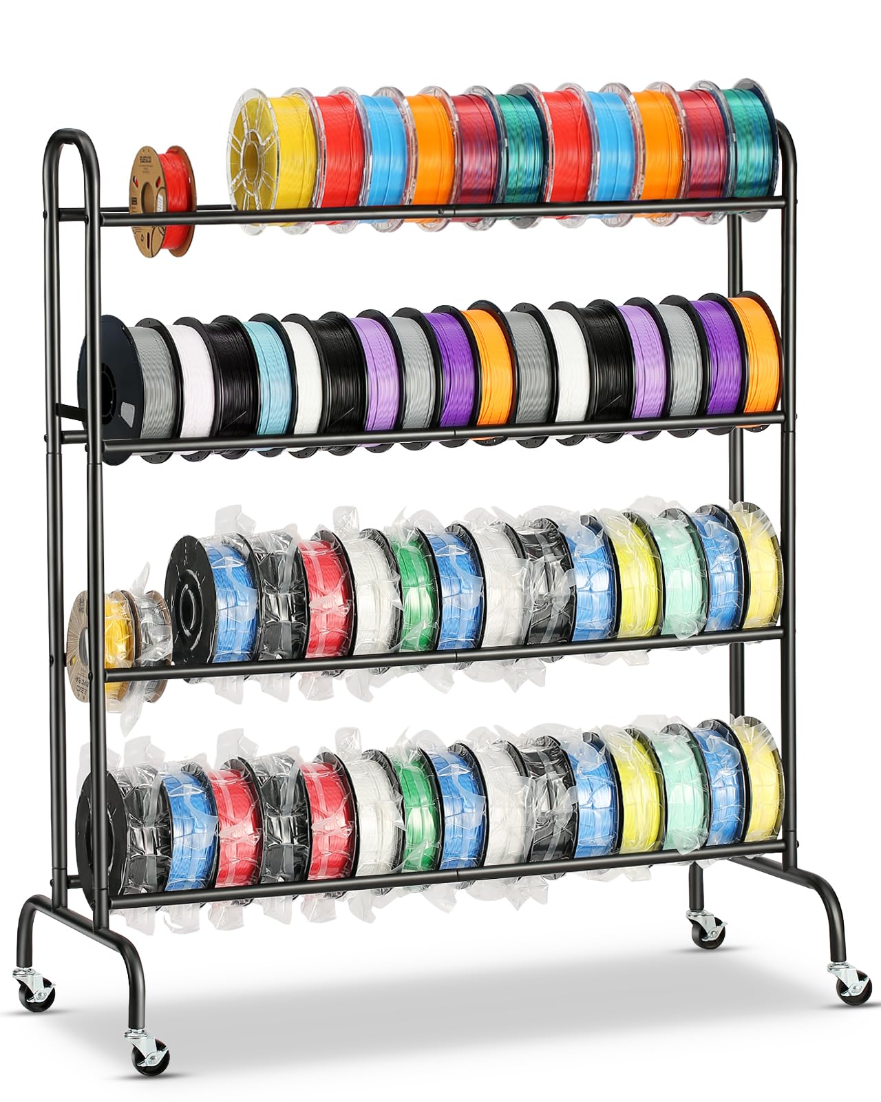 AHOWPD 3D Printer Filament Storage Rack 4 Tier Rolling Filament Spool AHOWPD 3D Printer Filament Storage Rack 4 Tier Rolling Filament Spool