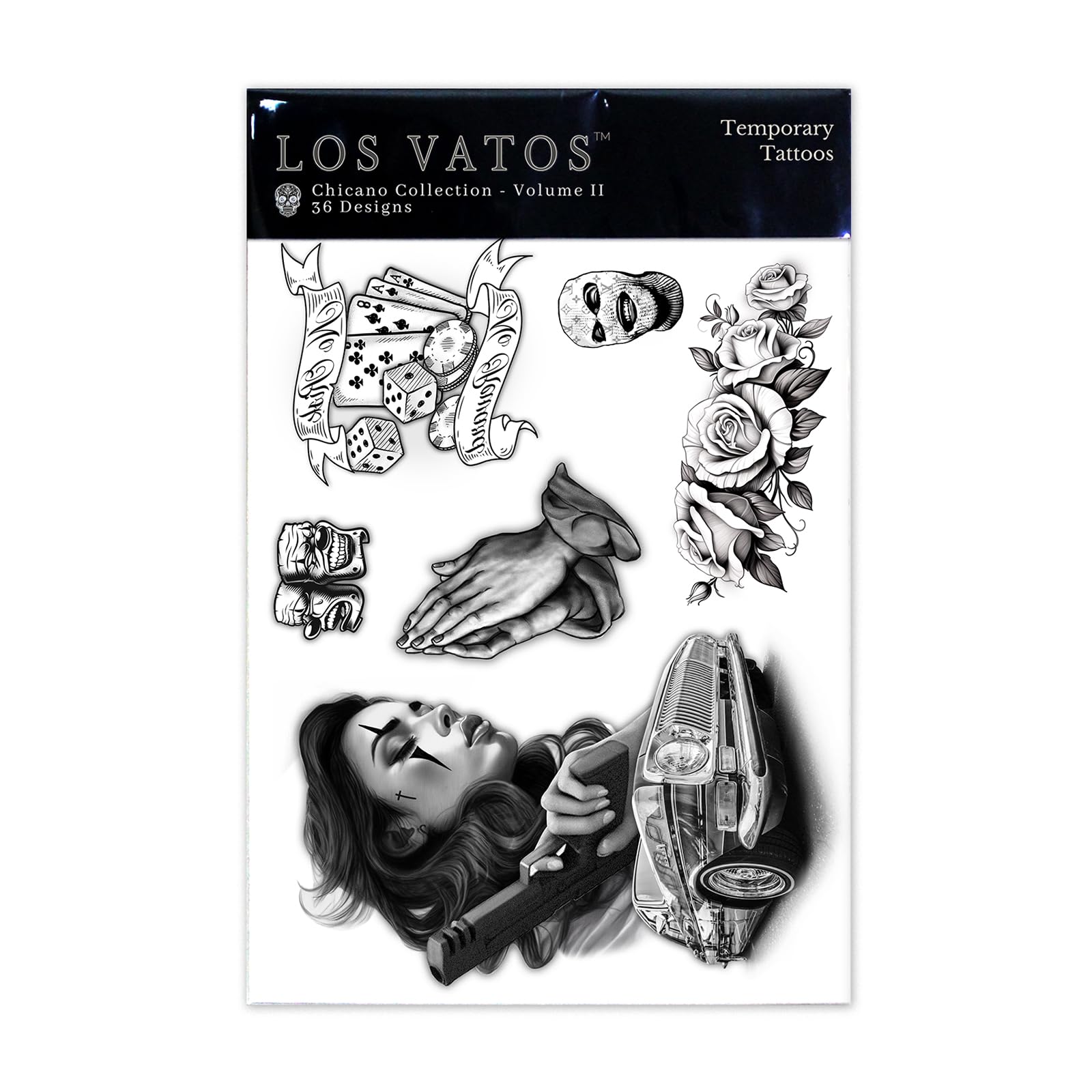 Mua Los Vatos Chicano Vol. II - Cholo Chola Temporary Tattoos For Men ...