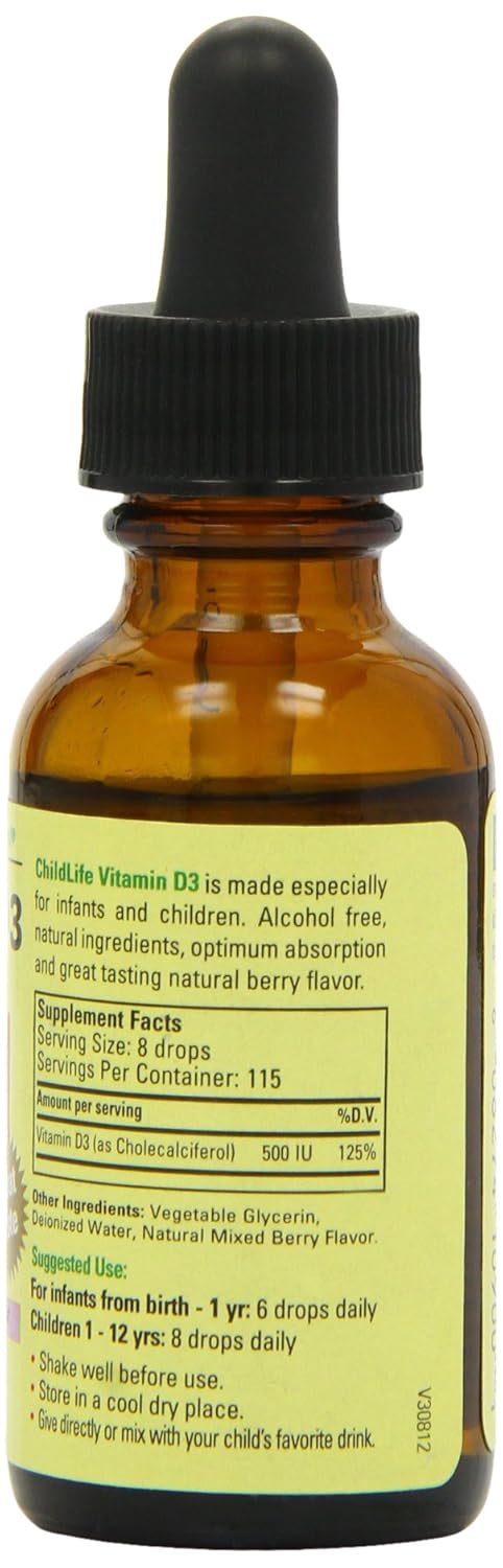 Child Life Vitamin D3, Berry Flavor, Glass Bottle, 1 Ounce – BigaMart