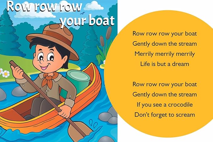 Rhymes Row Row Your Boat Poster|Nursery Rhymes Poster for Kids|Wall ...