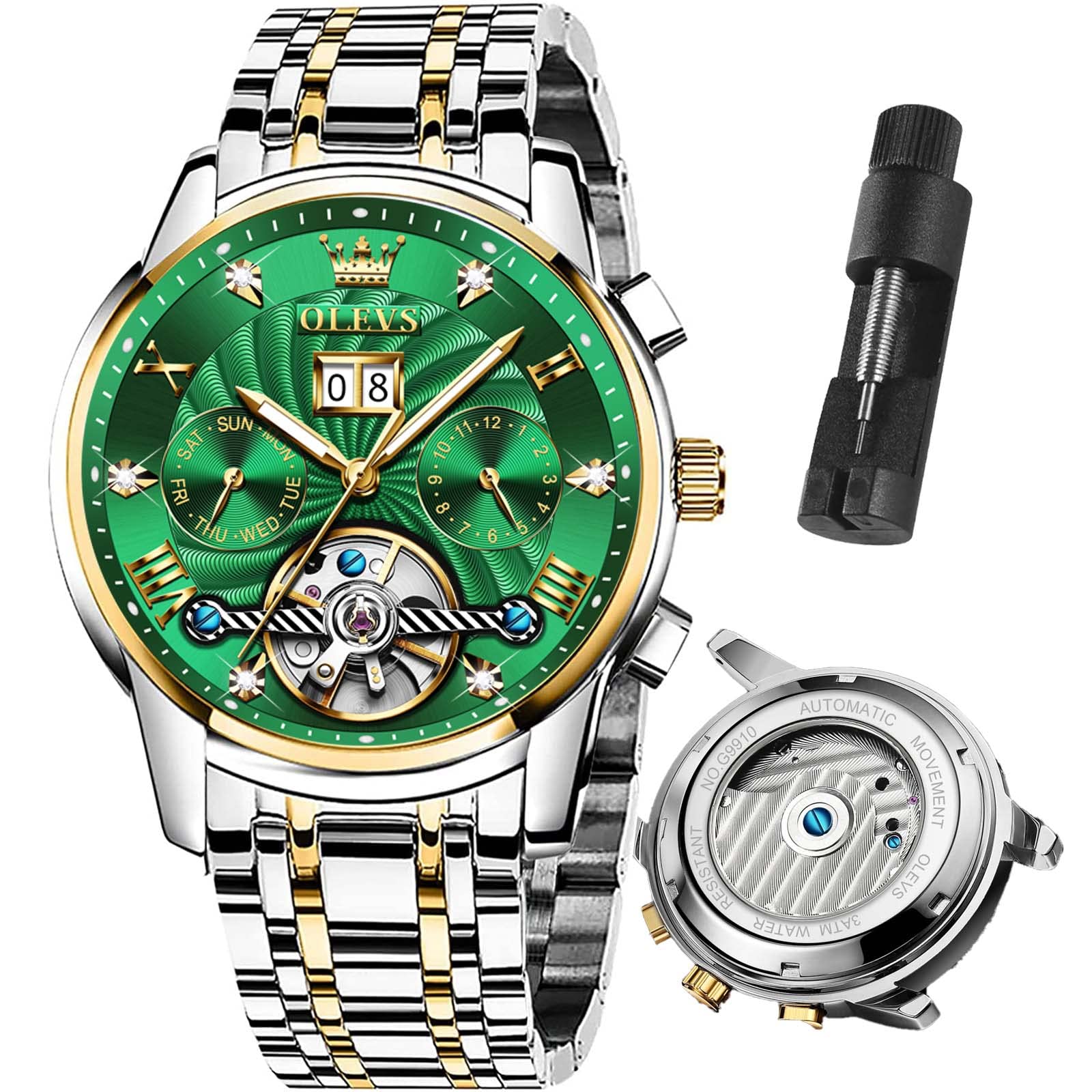 Mua Mechanical Watch Men's,Classic Silver Watches for Men, Waterproof ...