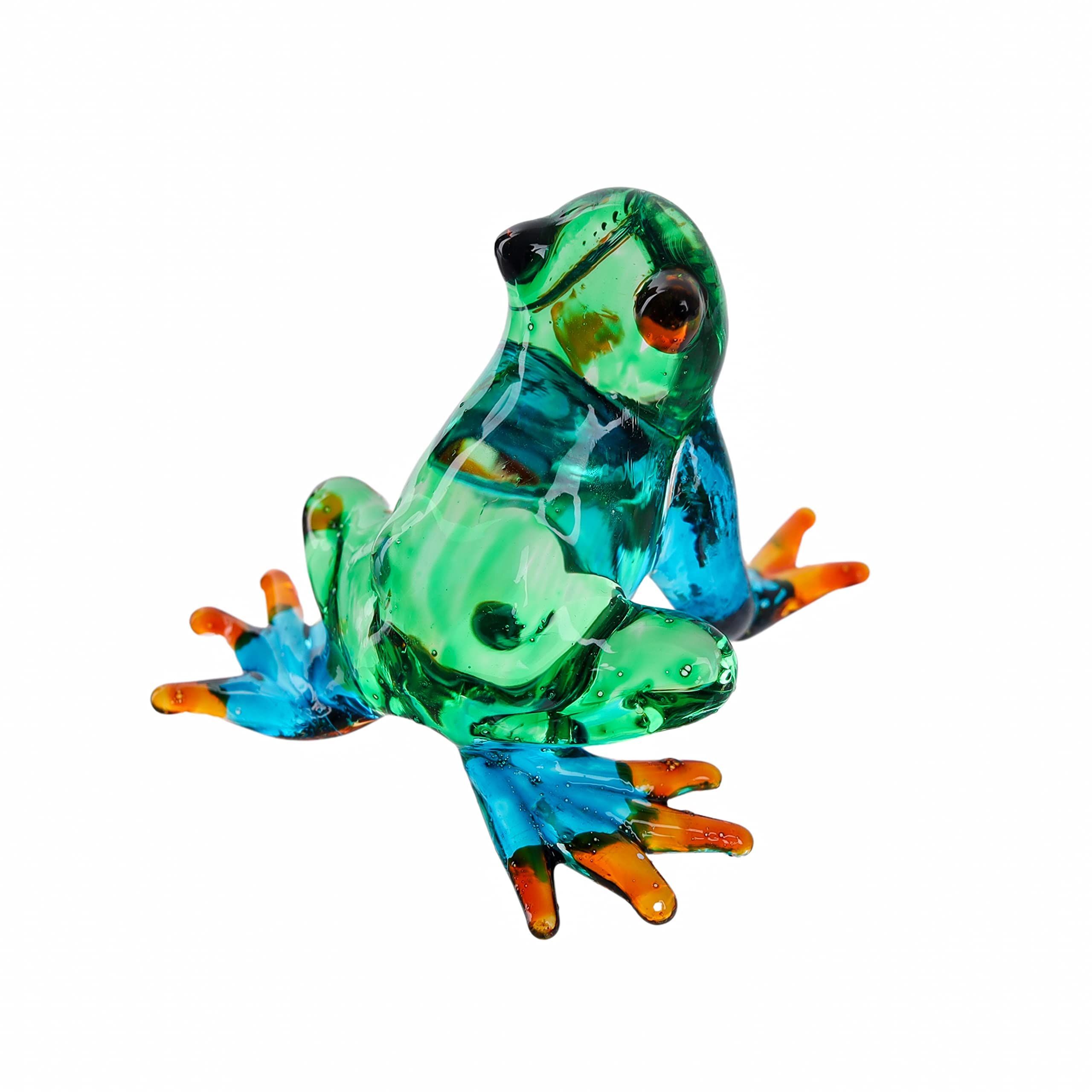 DANUSORNGEANG Hand Blown Art Glass, Rainforest Frog Miniature Animals ...