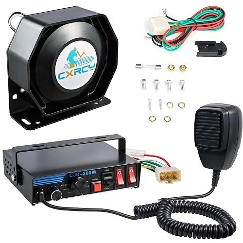CXRCY 9 Tones Loud Police Siren 200W 12V Emergency Warning Alarm Siren ...