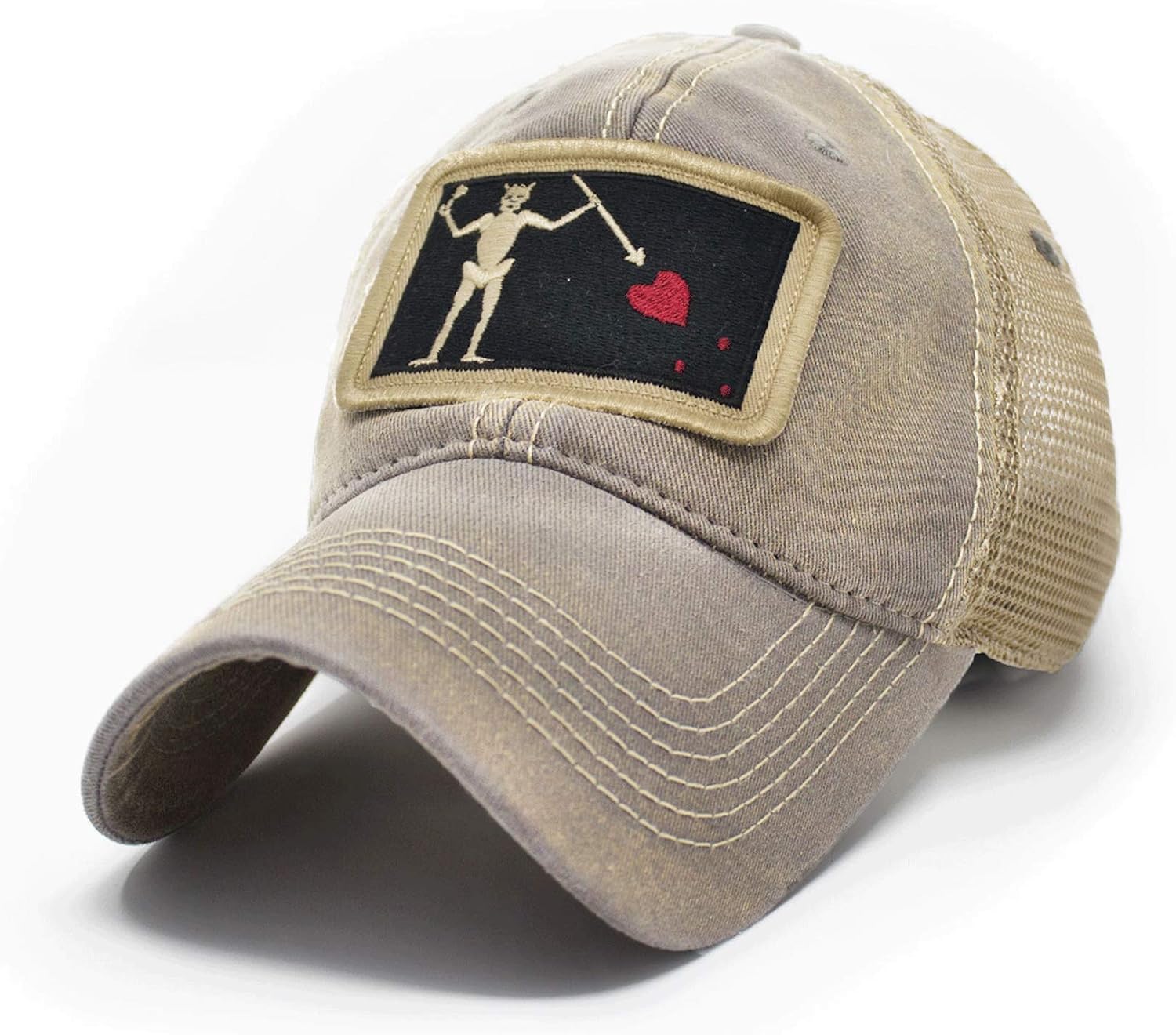 State Legacy Revival Blackbeard Pirate Flag Trucker Hat Nautical Red State Legacy Revival Blackbeard Pirate Flag Trucker Hat Nautical Red